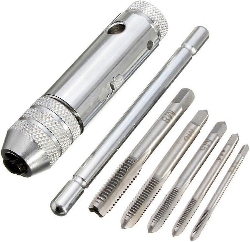 M3-M8 T-Handle Ratchet Tap Holder Wrench Adjustable Tapping Screw Extractor Remover Ratchet ...