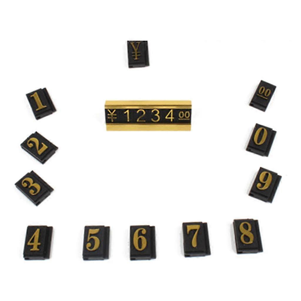 Gold Number Price Tag Signs 20sets Arabic Numerals Together Price Cube ...