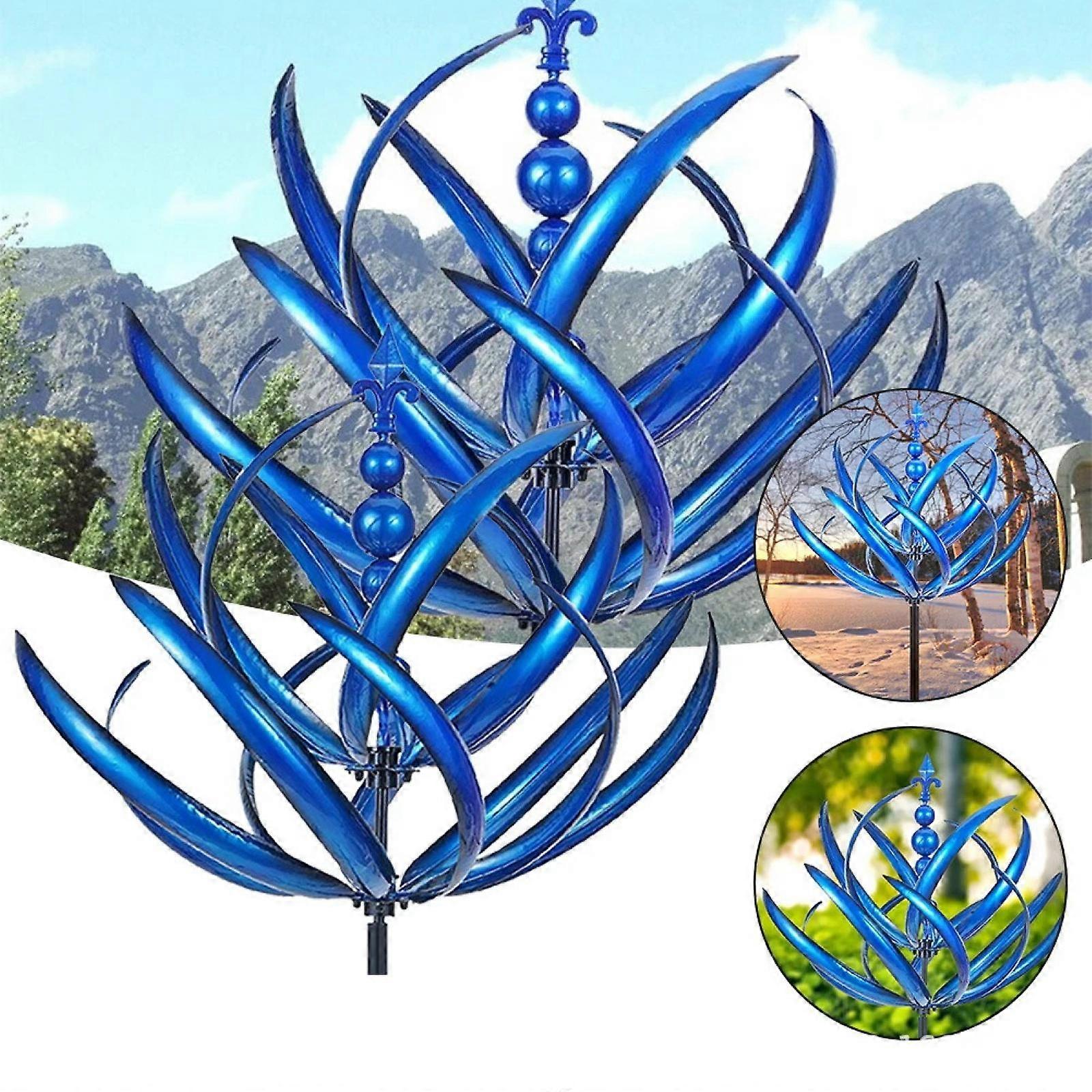 Wind Runner for Yards and Gardens - Large Metal Kinetic Wind Sculpture ...