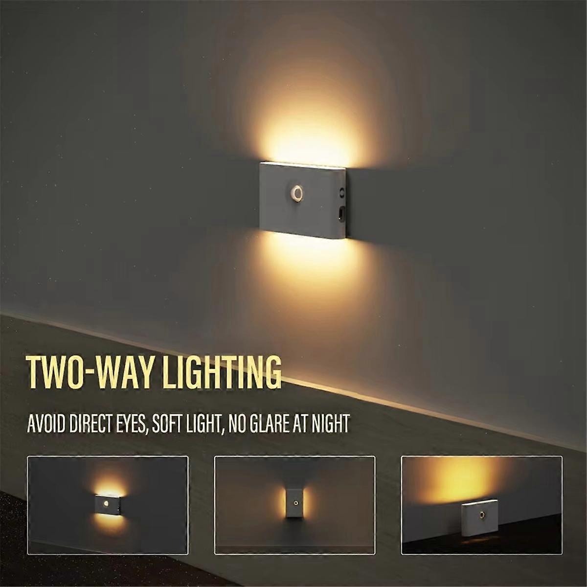 LED Intelligent Sensor Night Light USB Charging Motion Sensor Wall ...