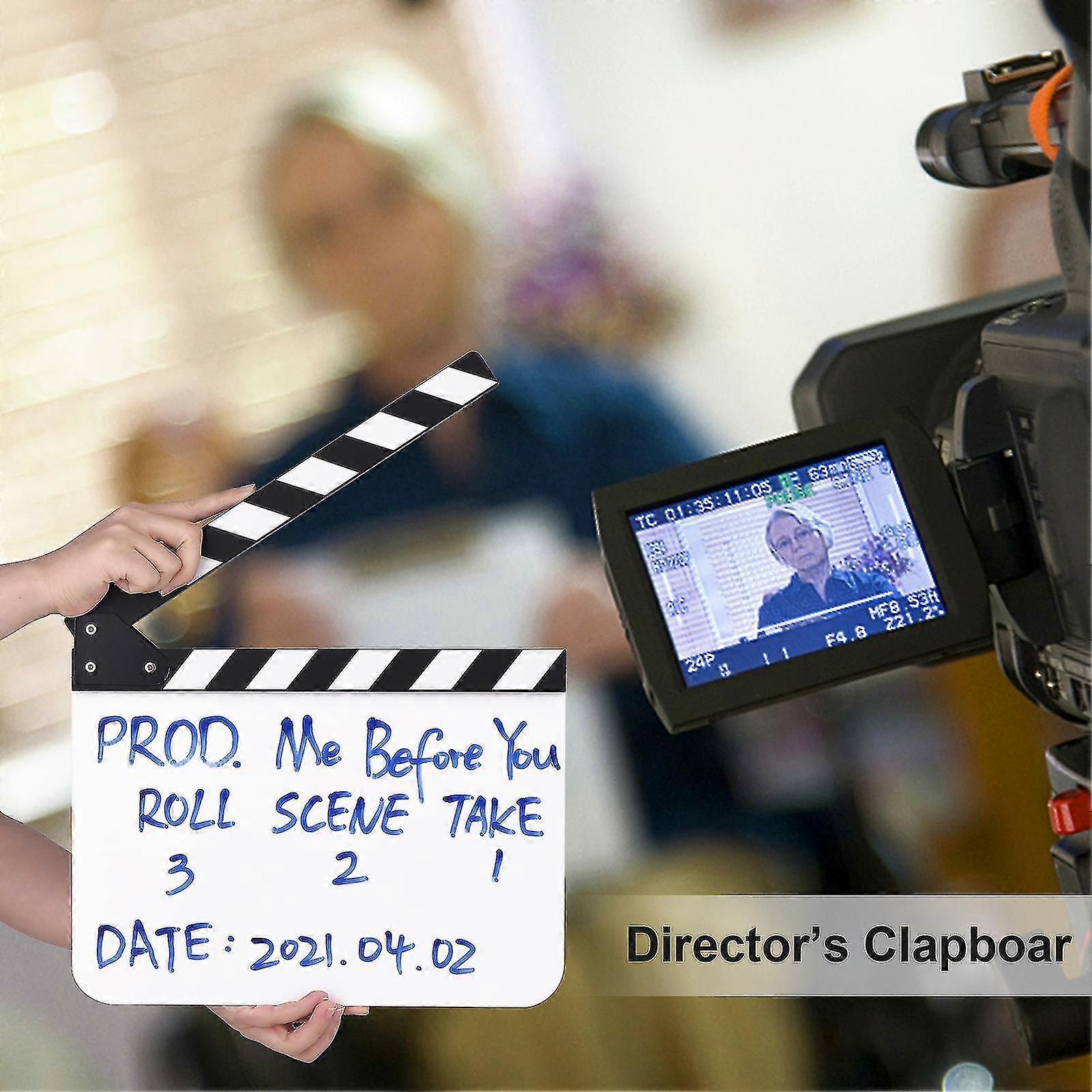 30 * 24cm/ 12 * 9in Acrylic Film Clapboard Movie Directors Clapper ...
