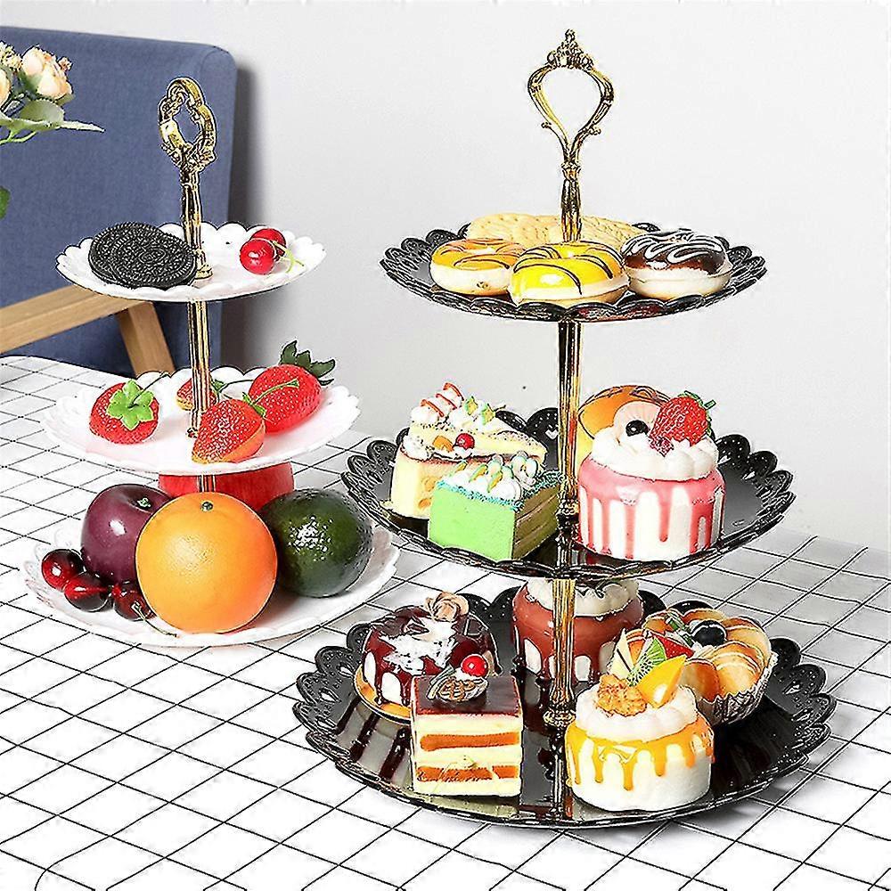 3 Tier Festive Party 3 Tier Fruit Plate Dessert Candy Plate Cake Stand ...
