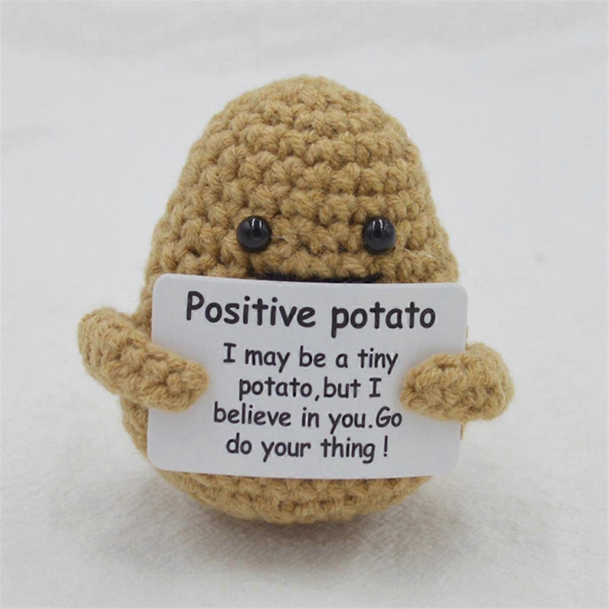 2Pcs Positive Potato Mini Knitted Potato Dolls with Positive ...