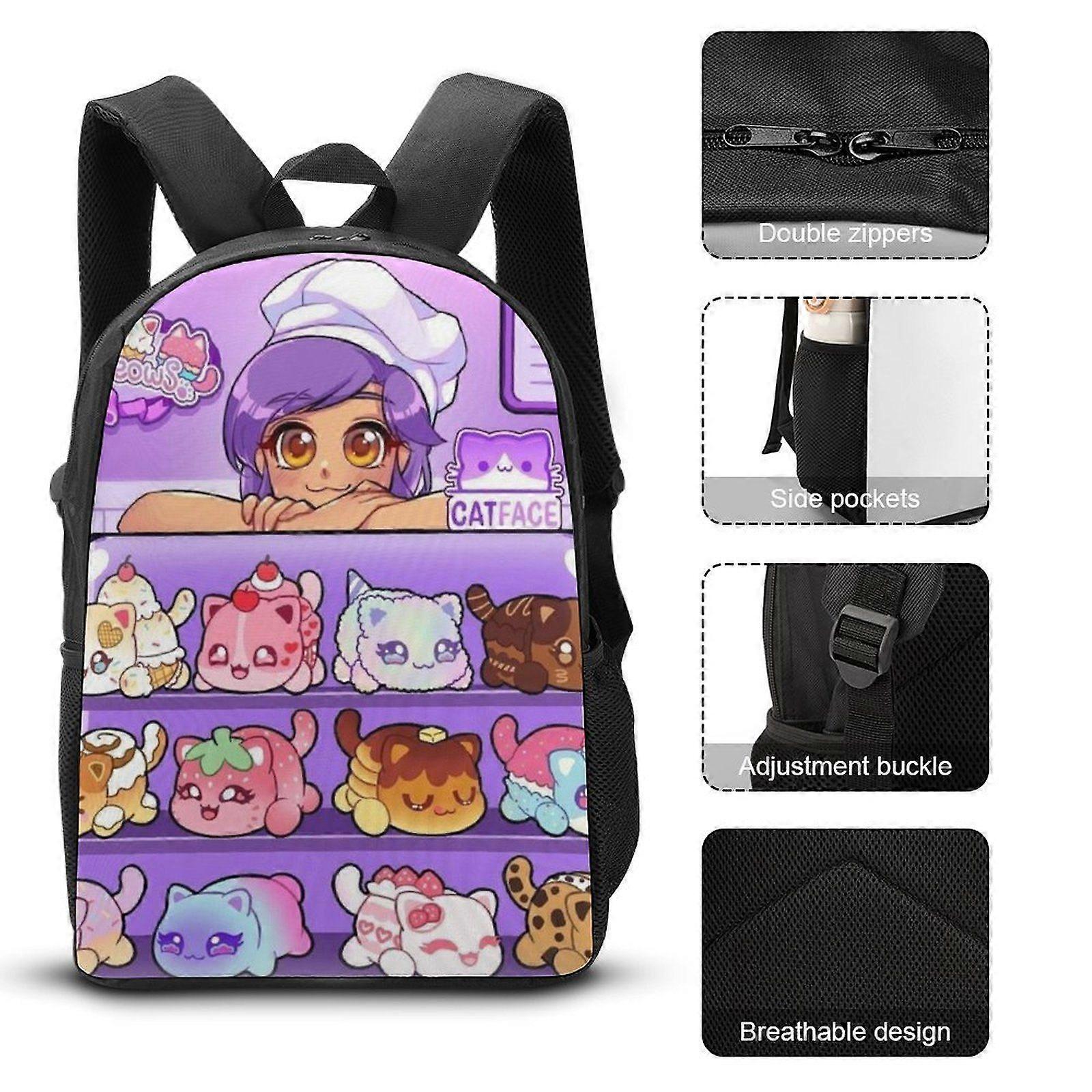 x276 Aphmau Backpack set and Lunch Box Combo with Pen Holder for ...