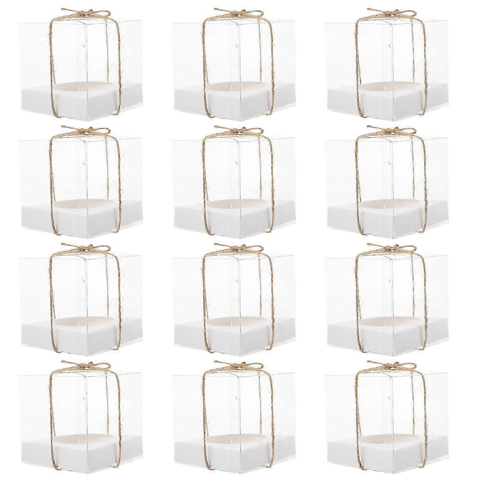 12 Pcs Gift Wrap Boxes Presents Transparent Cake Cases Pastry Boxes ...