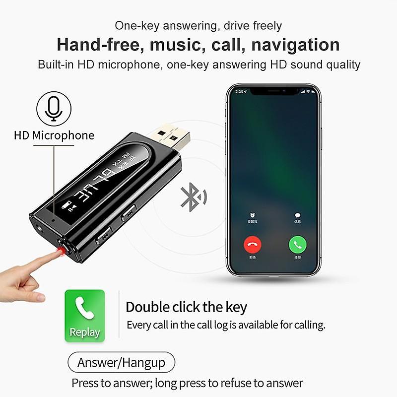 Digital display fm transmitter receiver usb wireless bluetooth fm ...