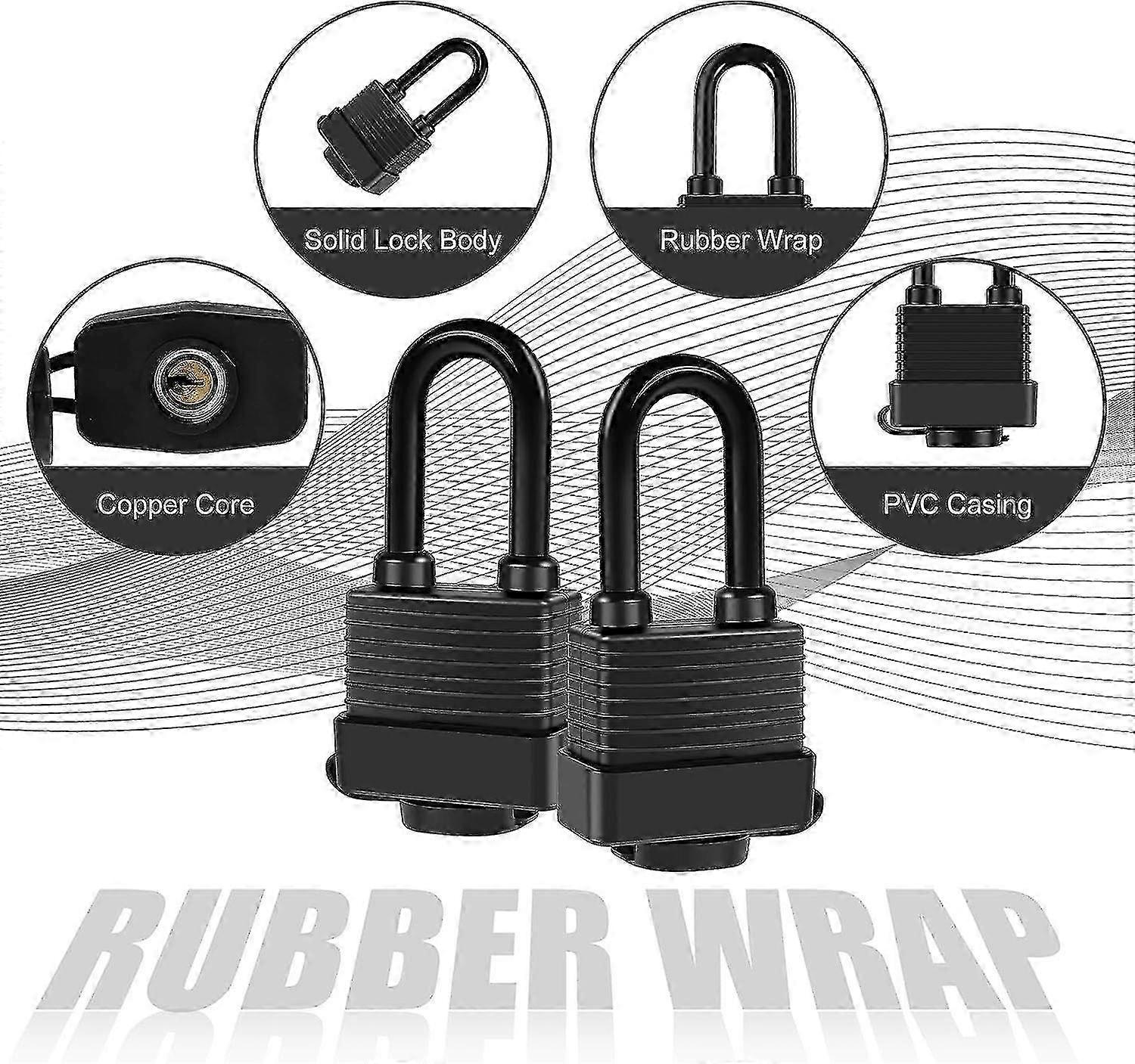 Waterproof padlock set 6pcs with 12 keys for outdoor security | Fruugo UK