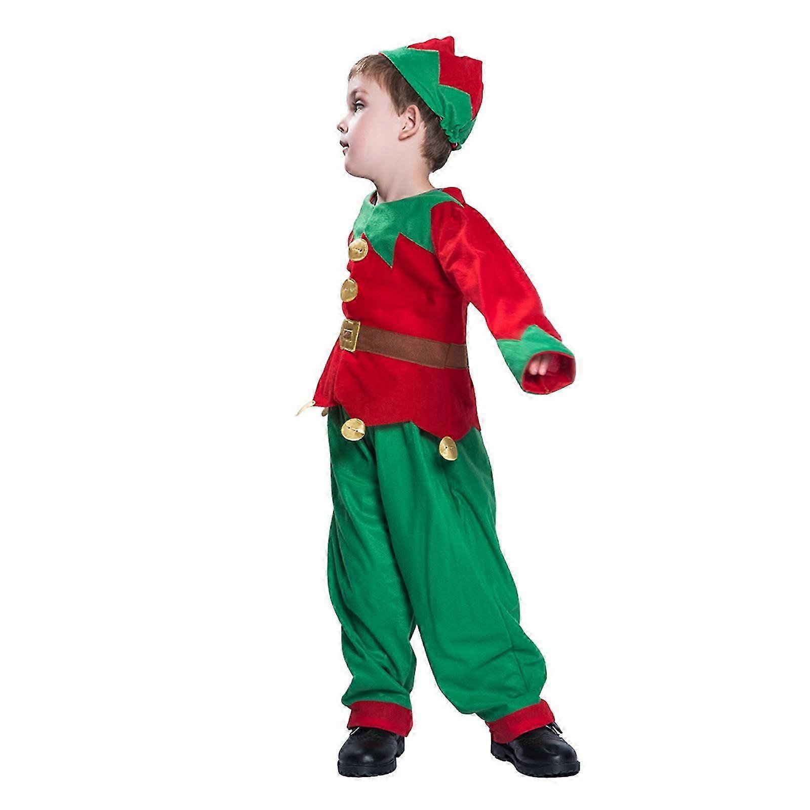 Christmas Elf Cosplay Set Including Elf Top, Trousers/Dress, Elf Hat ...