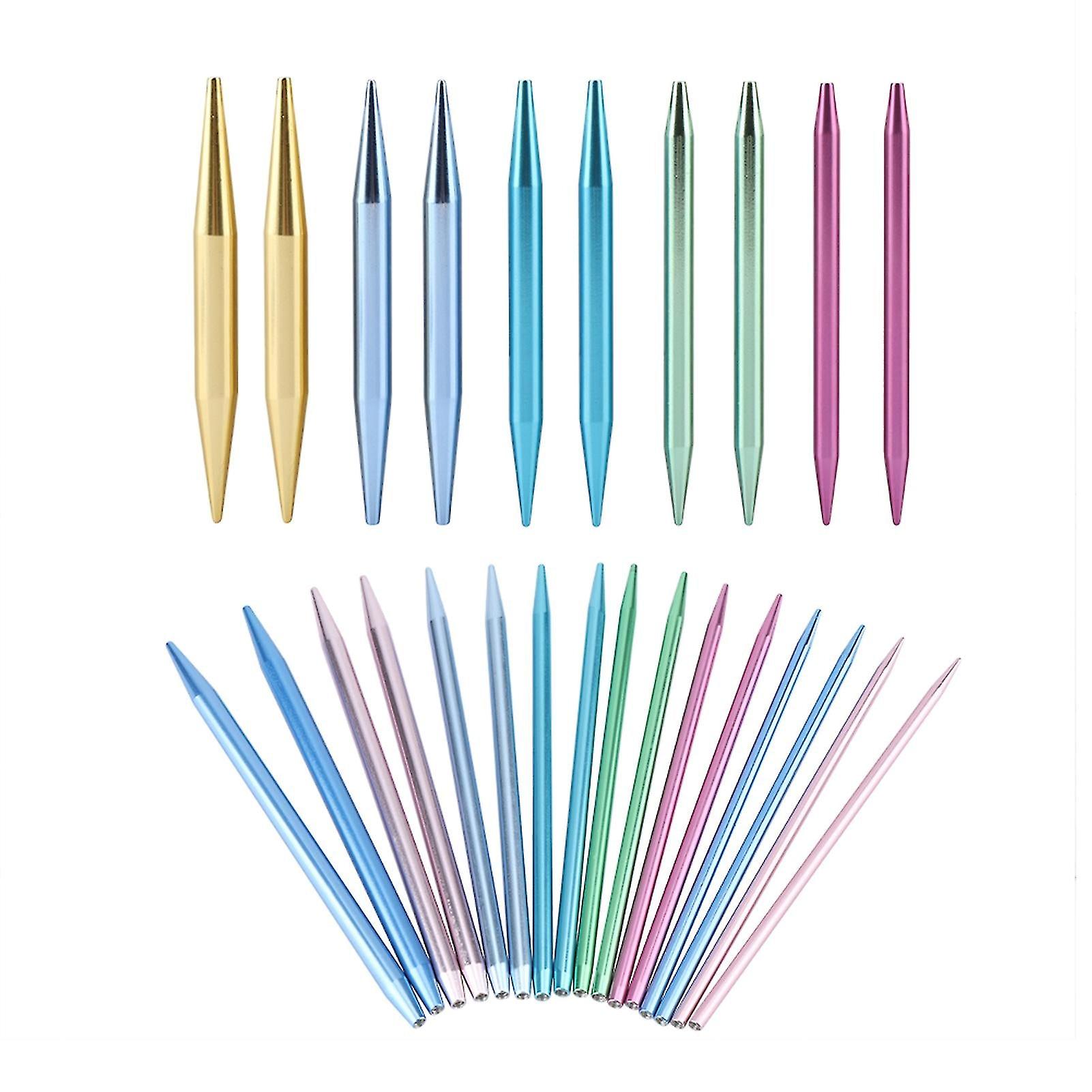 Interchangeable needles set colorful aluminum circular knitting needles ...