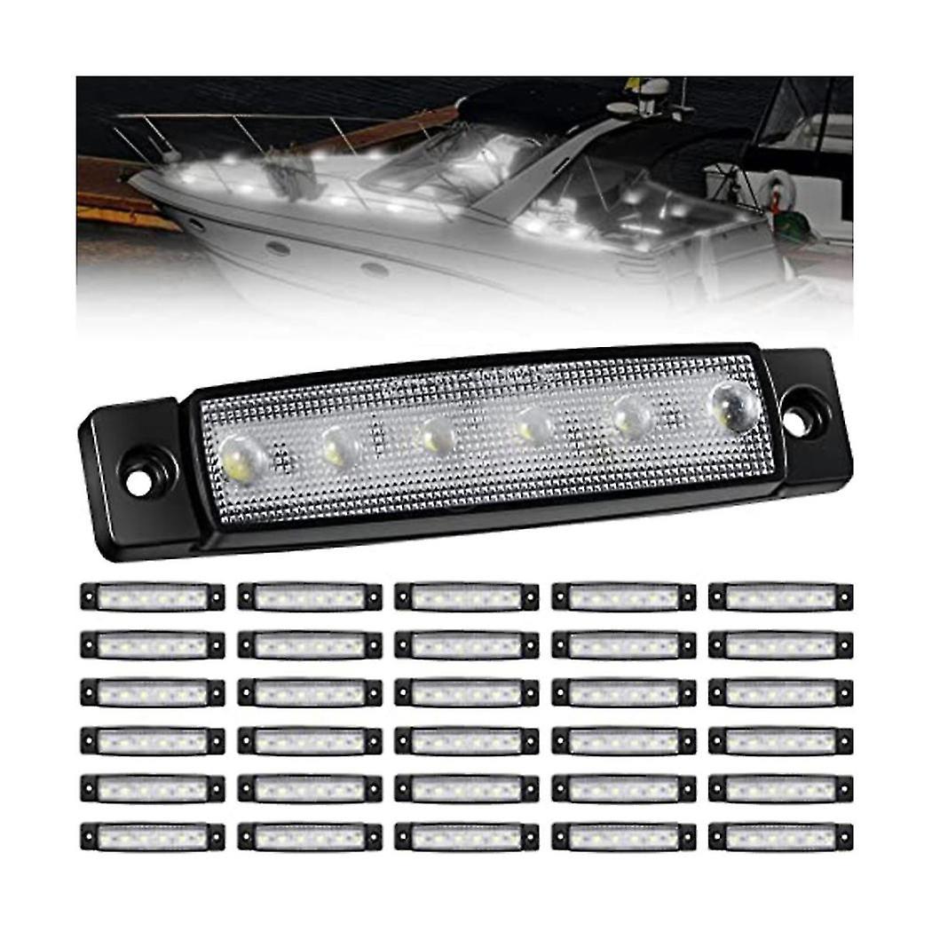 30 Pieces Led Marine Boat Lights 12v 6 Led Waterproof Marine Lights ...
