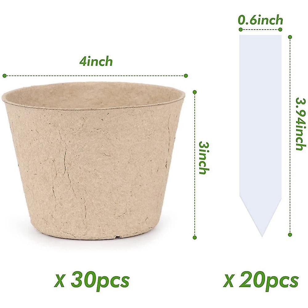 Peat Pots, 30 Pcs 3 Inch Seed Starting Pots Round Nursery Pot ...