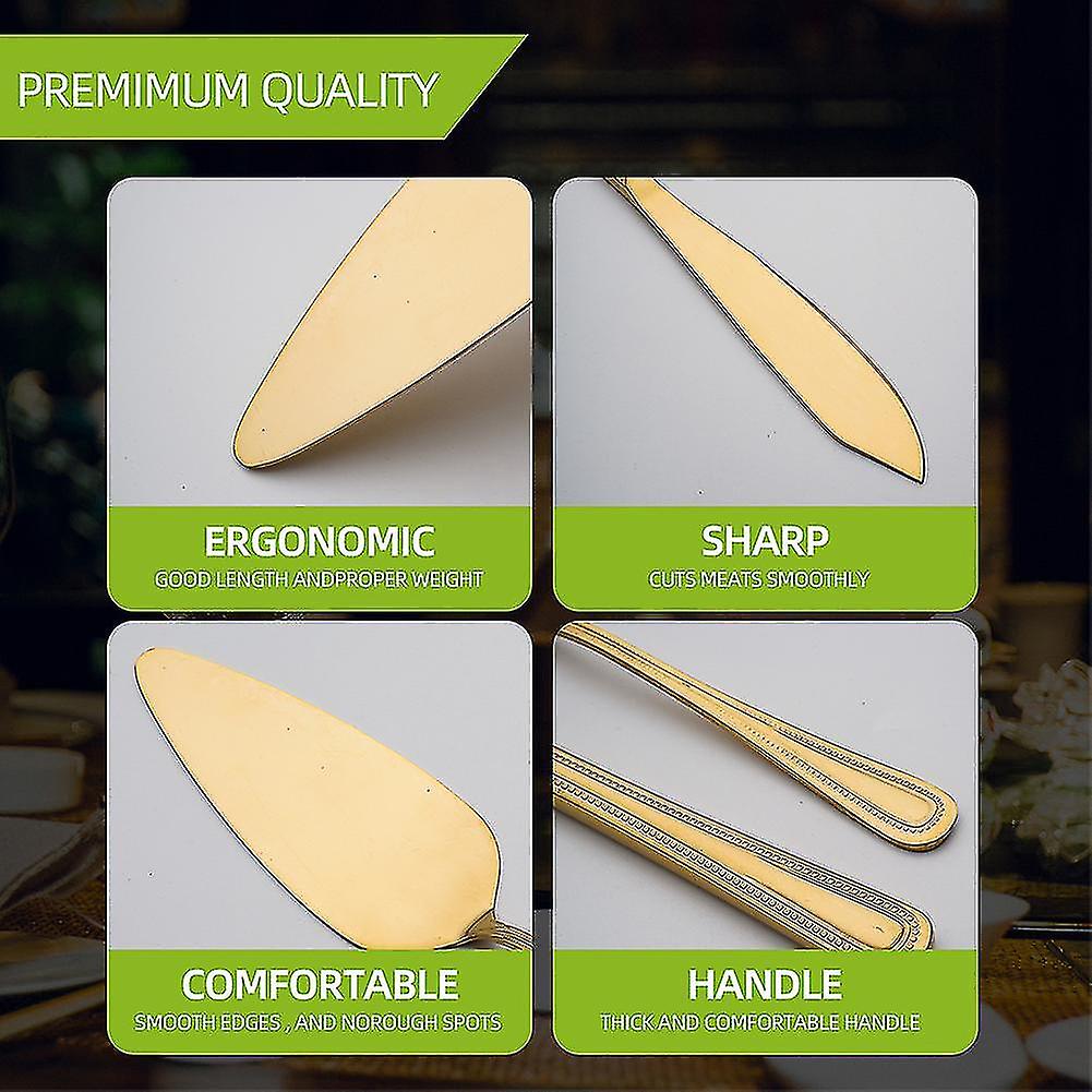 2pcs Simple Pie Knife Baking Party Pastry Stainless Steel Tool Cake ...