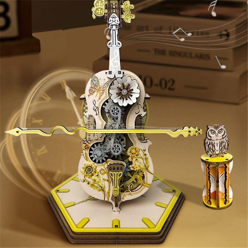 Cello Wooden Music Box Model Kits Gear Model Building Construction ...