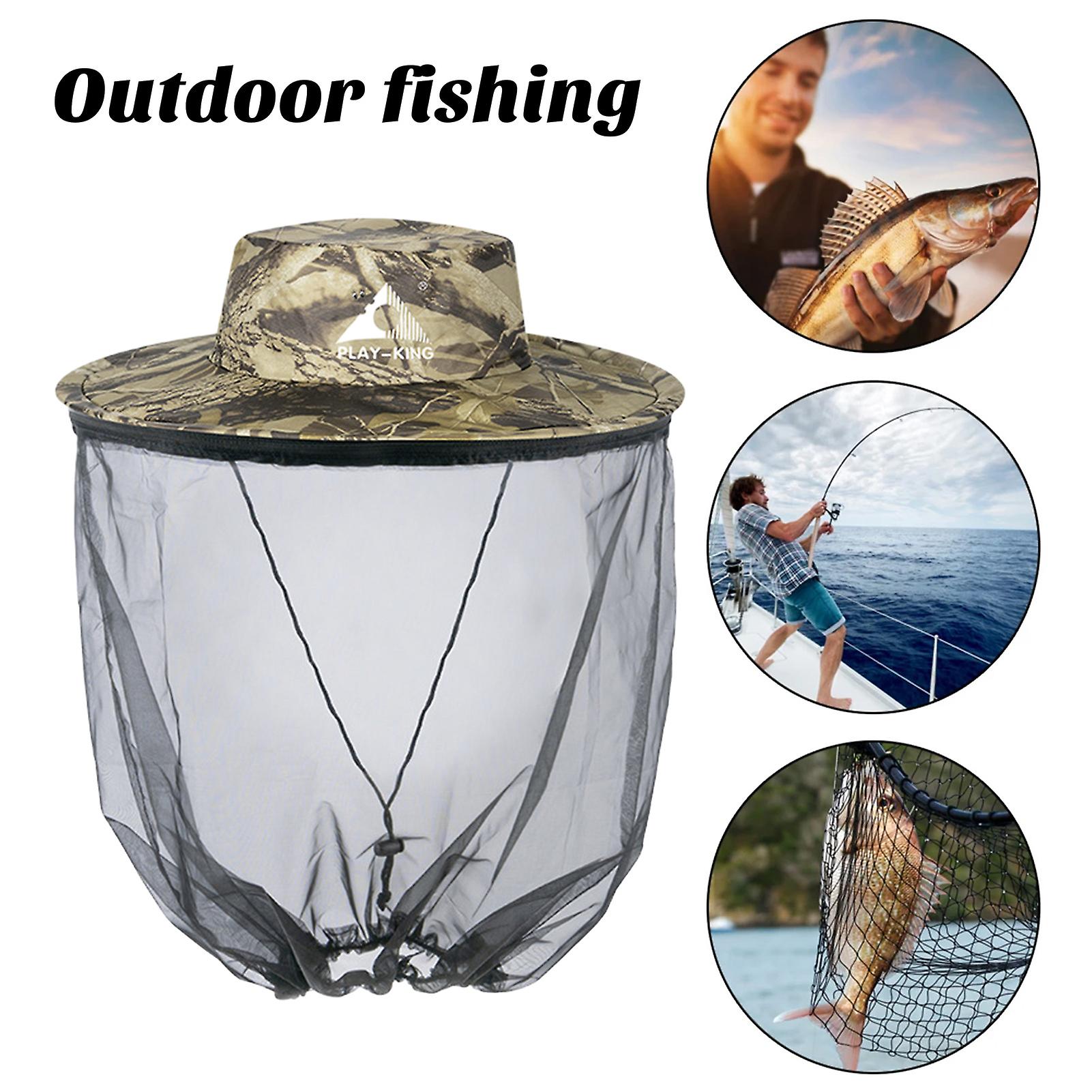 Mosquito Head Net Hat Full Protection Outdoor Foldable Net Mesh Hat for ...