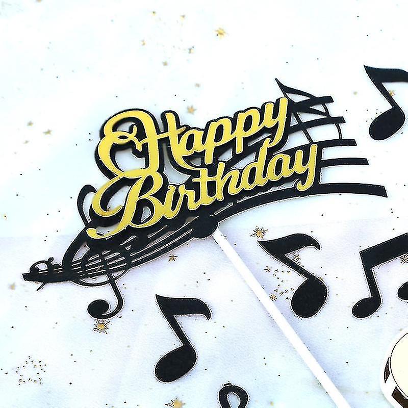 1 Set Cute Musical Notes Cake Topper Music Instruments Festival Cupcake ...