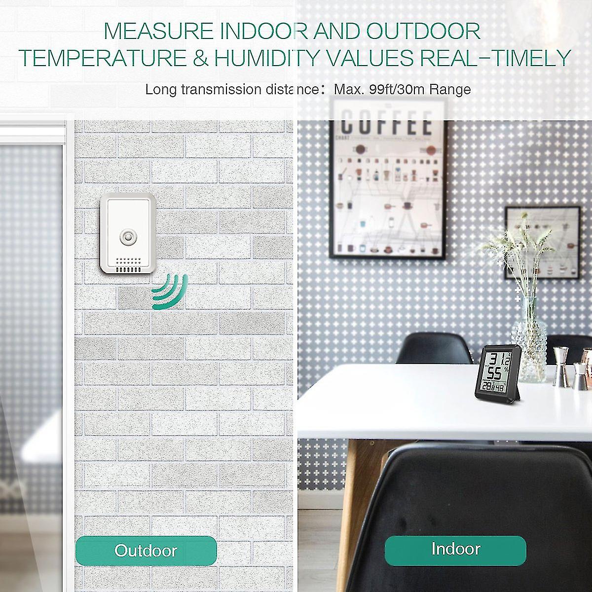 Oria Digital Indoor/outdoor Humidity Meter Temperature Mon With ...