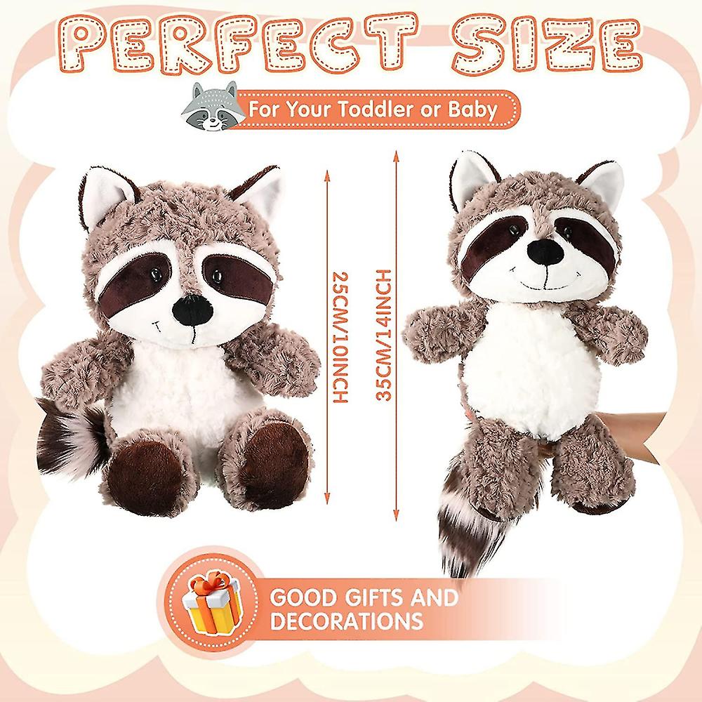 2 Pieces Raccoon Stuffed Animal Small Raccoon Plush Animal Cute Stuffed ...