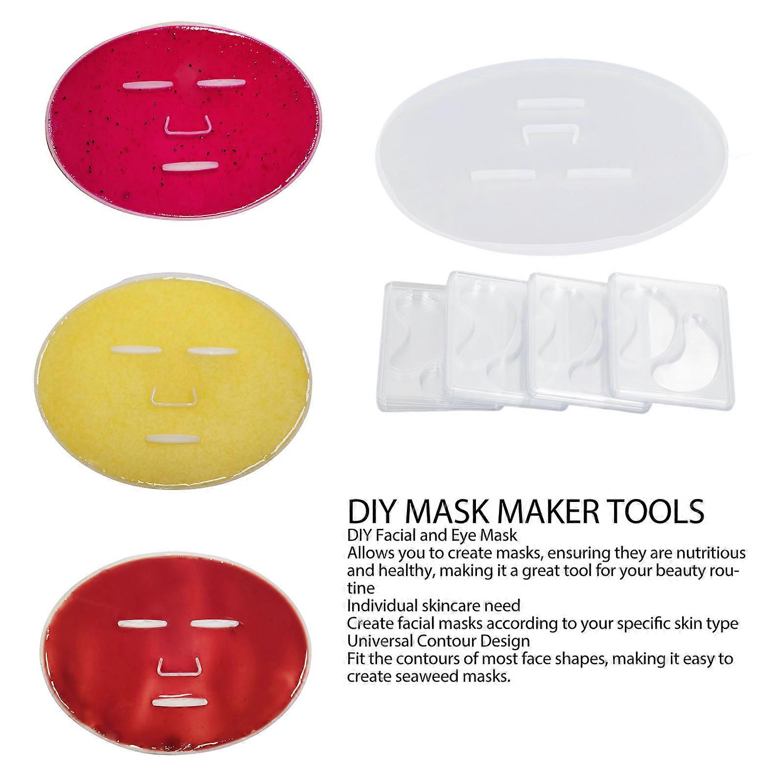 Facial Mask Mold Eye Patch Molds Silicone Reusable DIY Mask Maker Tools ...