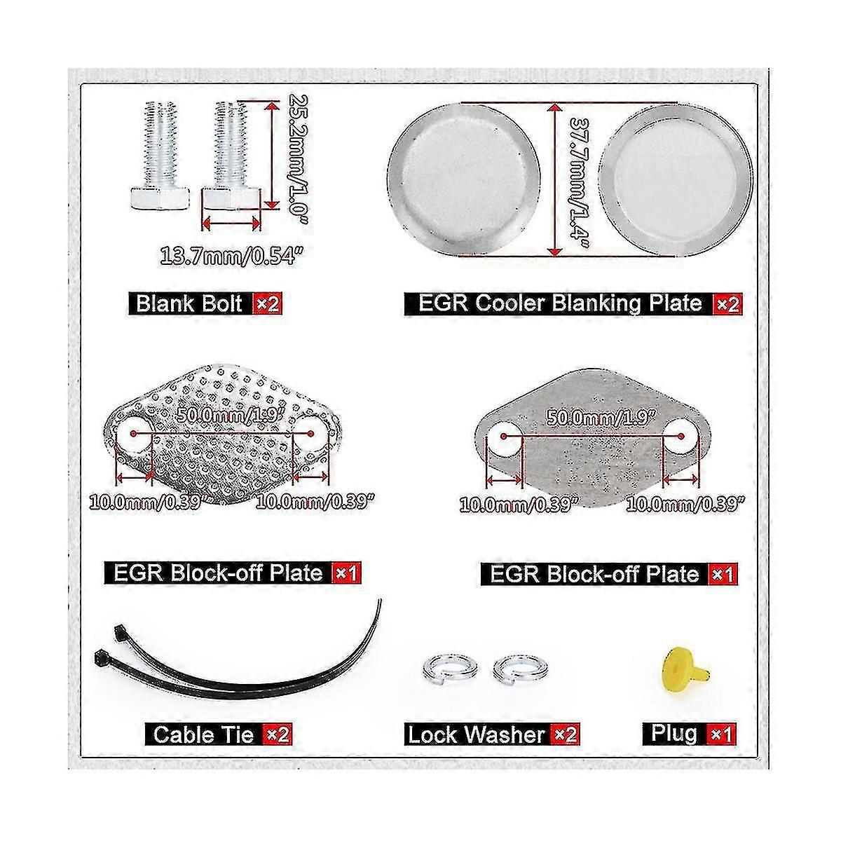 Aluminum Egr Delete Kit / Egr Removal Kit Blanking Bypass Compatible ...