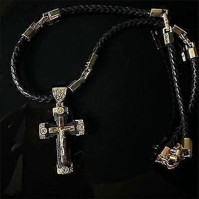 Elegant Handcrafted Rosary with Ornate Golden Crosses, Handmade Jesus ...