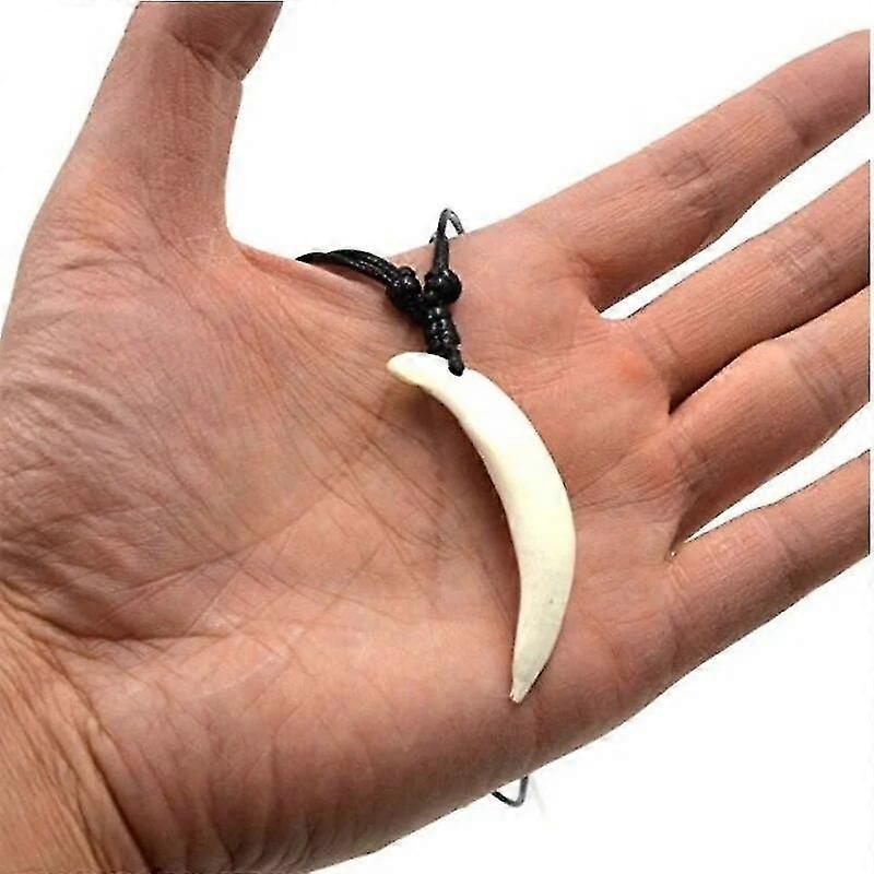 Men s Real Teeth Pendant Necklace Wild Boar Tusks Tribal Amulet ...