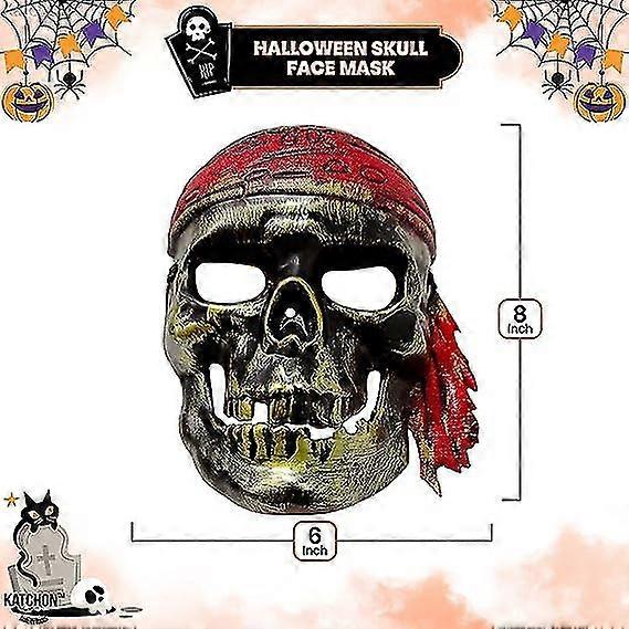 Halloween Skull Pirate Mask - Realistic Pirate Face Mask | Pirate Skull Mask Cosplay Accessories ...