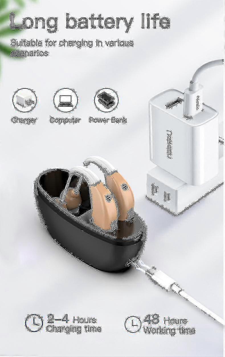 Earcentric Easy Charge Rechargeable Hearing Aids With Charging Base New ...