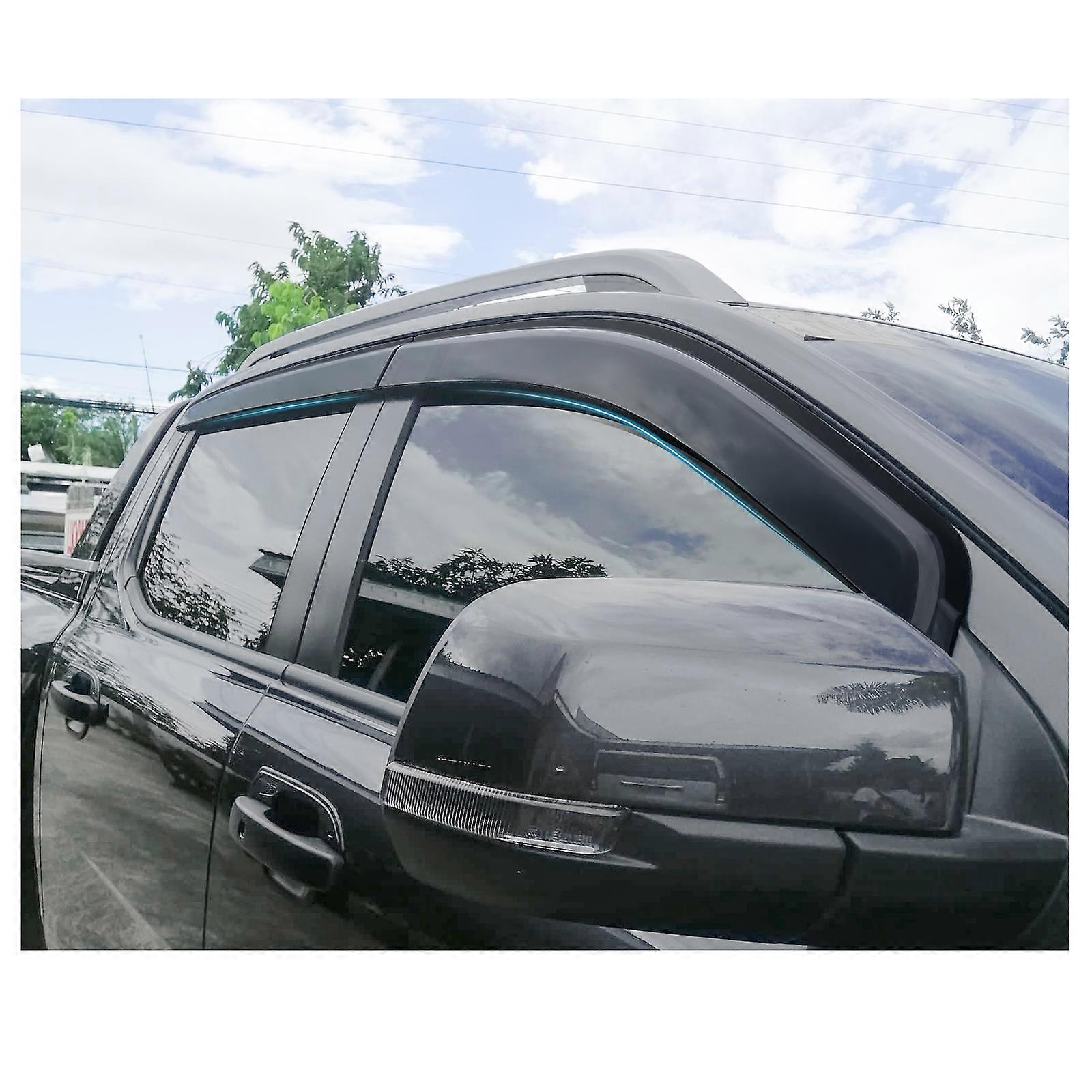 4PCS Window Visor Sun Rain Deflectors Weather Shield For Ford Ranger ...