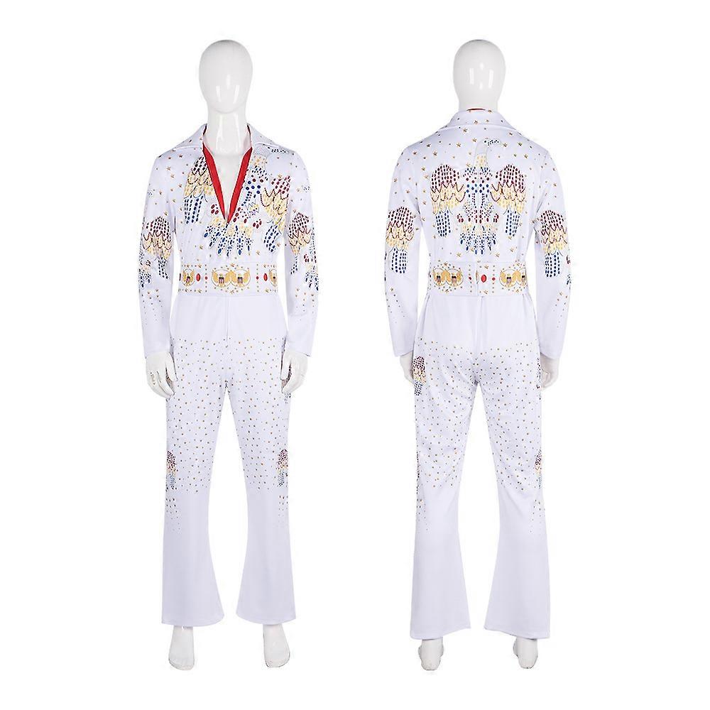 Halloween Costumes 2024 Rock Singer White Elvis Presley Cosplay Costume ...