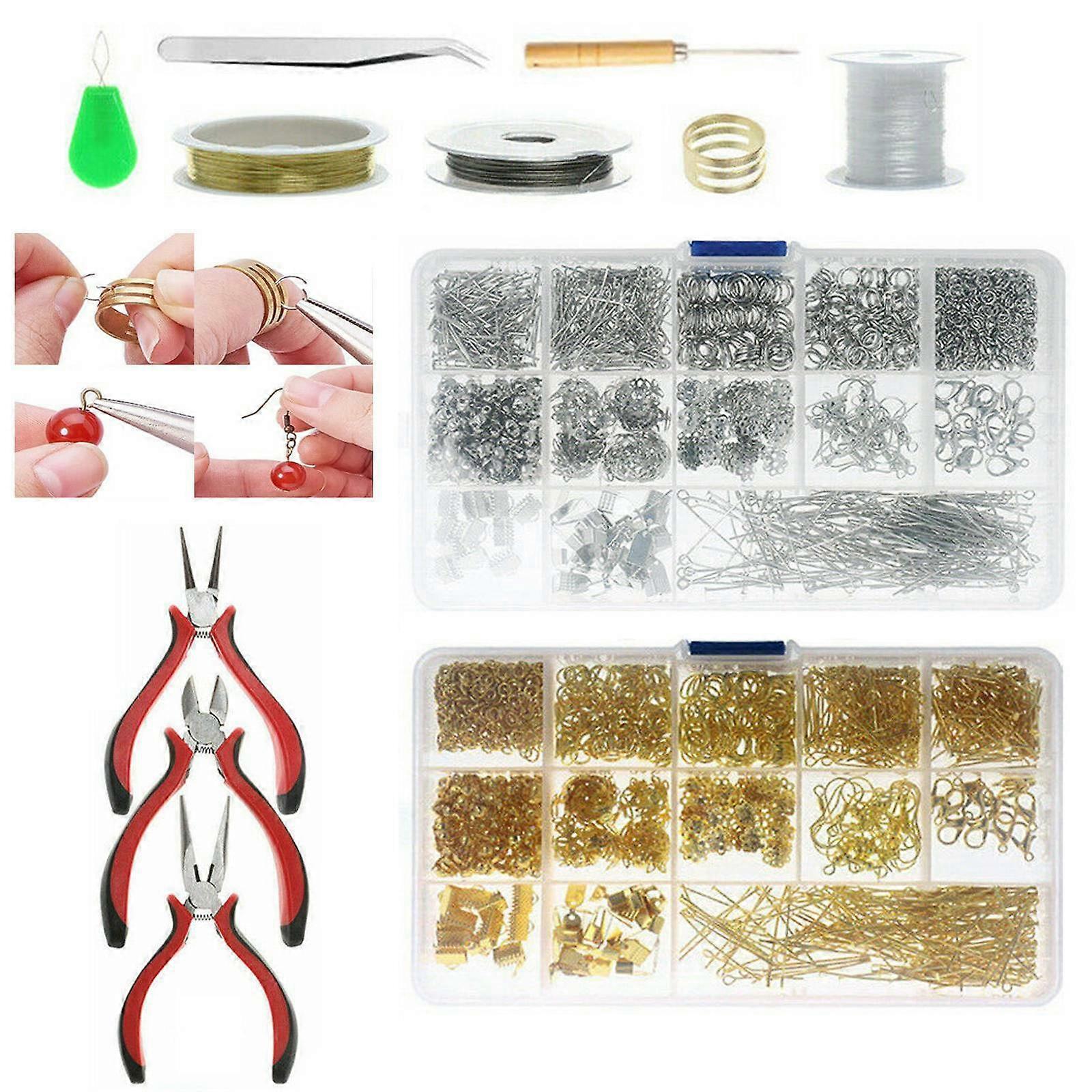 1010Pcs Jewelry Making Kits DIY Sterling Beading Repair Tools Craft ...