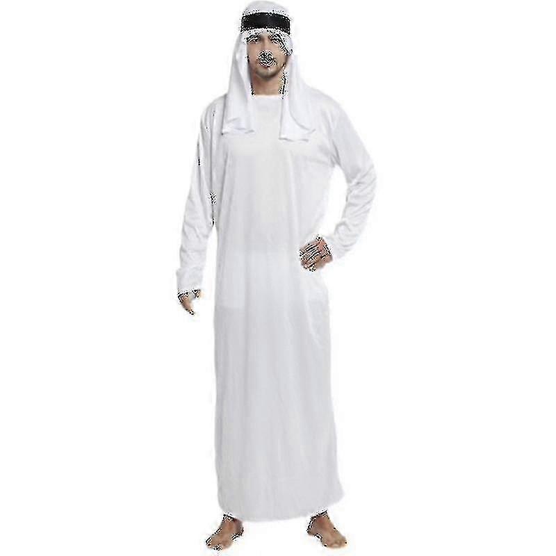 Men's Arab Costume Arabian Sheik Halloween Cosplay Robe Fancy Dress ...