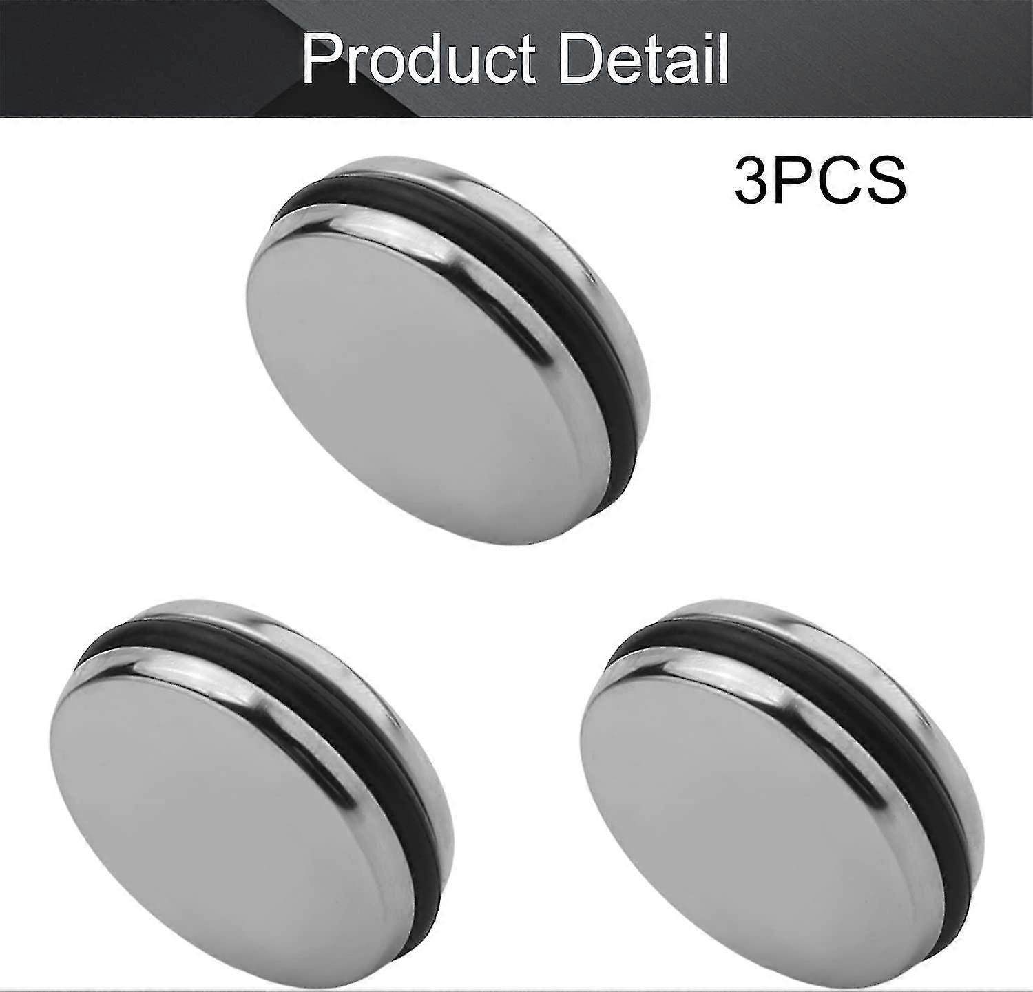 3Pcs 35.5mm Dia Bathroom Basin Sink Push Button Drain Stopper Stainless ...