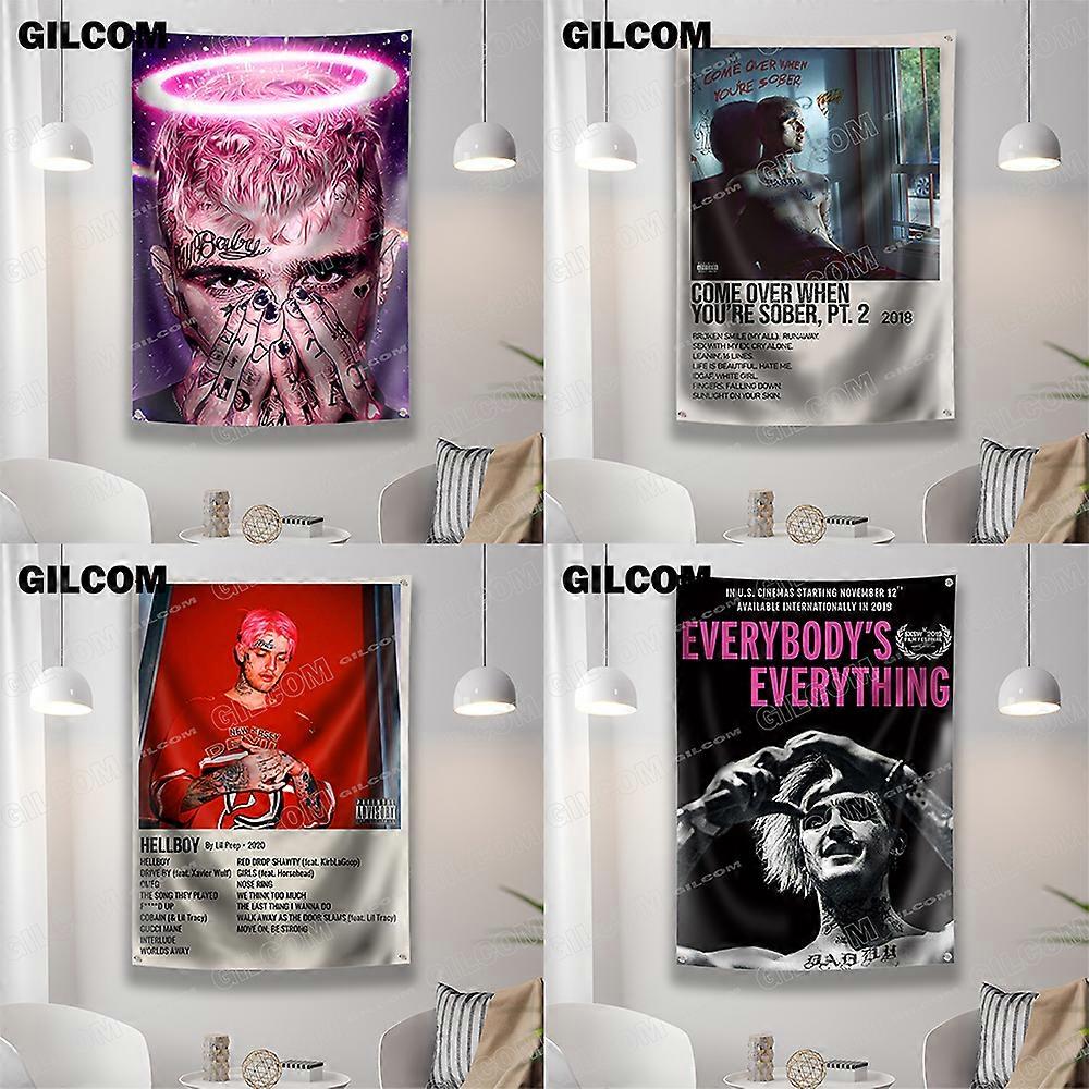 Lil Peep Rapper Flag Hip Hop Hot Singer Star Music Poster Tapestry For ...