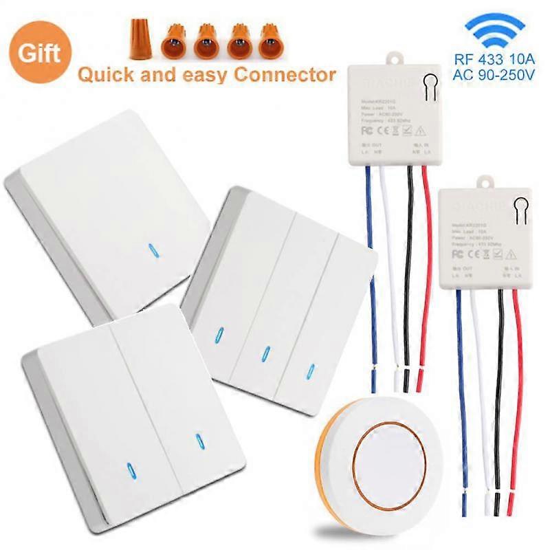 Universal Wireless Smart Switch Light RF 433Mhz Wall Panel Switch ...