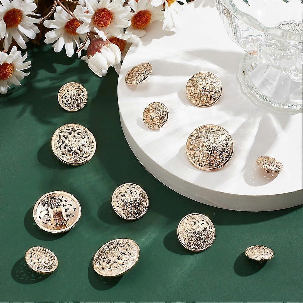 40Pcs Alloy Buttons 4 Size Golden Button Retro Hollow Sewing Button 0.6 ...
