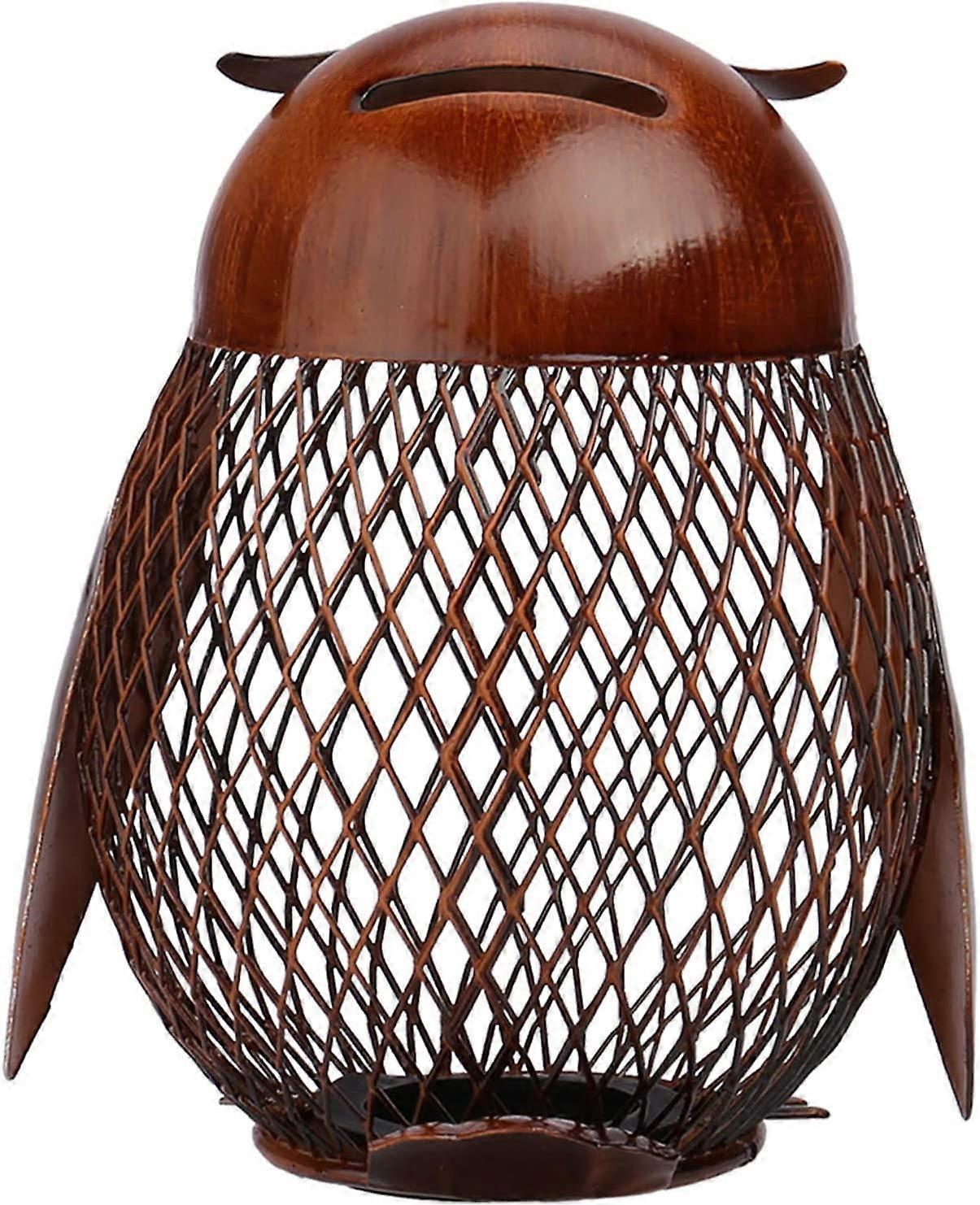 Owl Vintage Saving Money Box Coin Bank for Home, Office, Metal Bird ...
