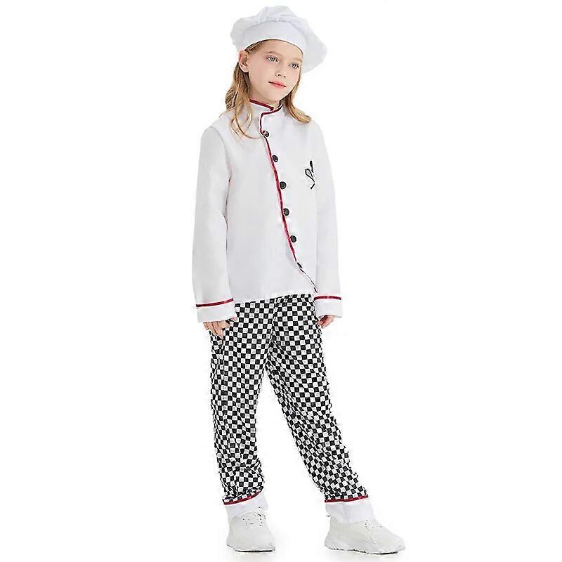 Unisex Child Kids Cooking Chef Costume for Tween Boys Girls Top Pants ...