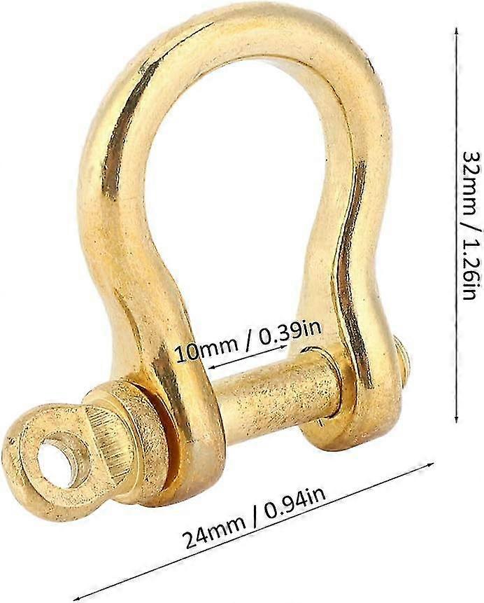 Anchor Shackle,2 Set 10mm Anchor Shackle Pure Brass U Type Fob Key Ring ...