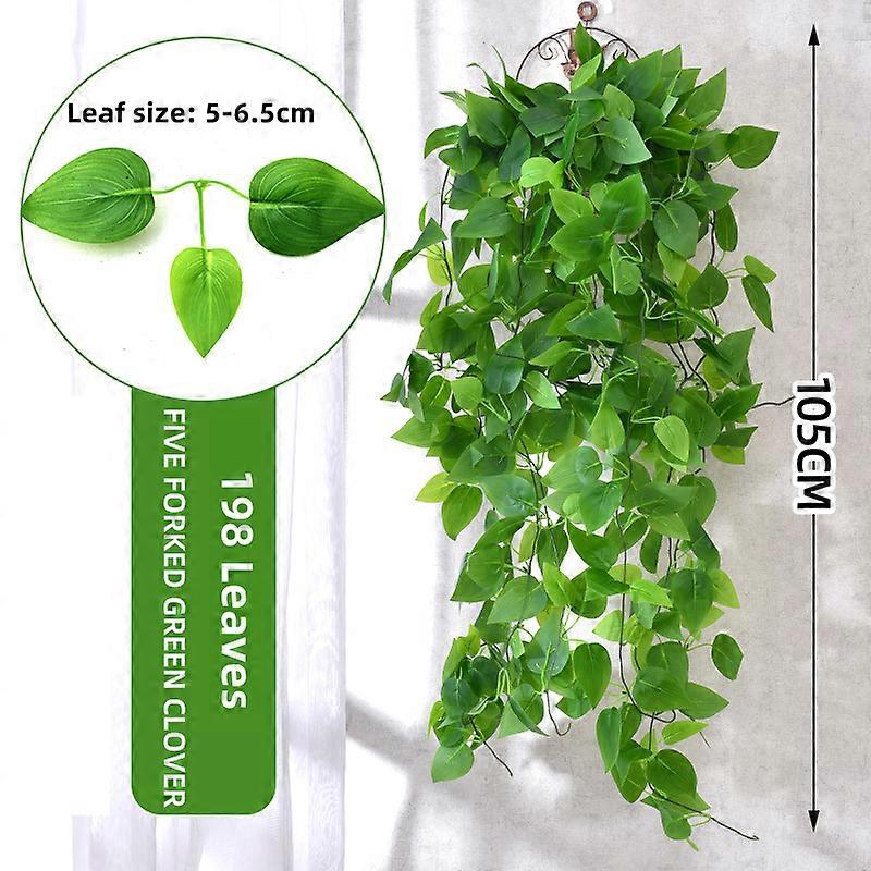 Artificial Hanging Plant Fake Ivy Leaves Vine 105cm/41in Clover Plant ...