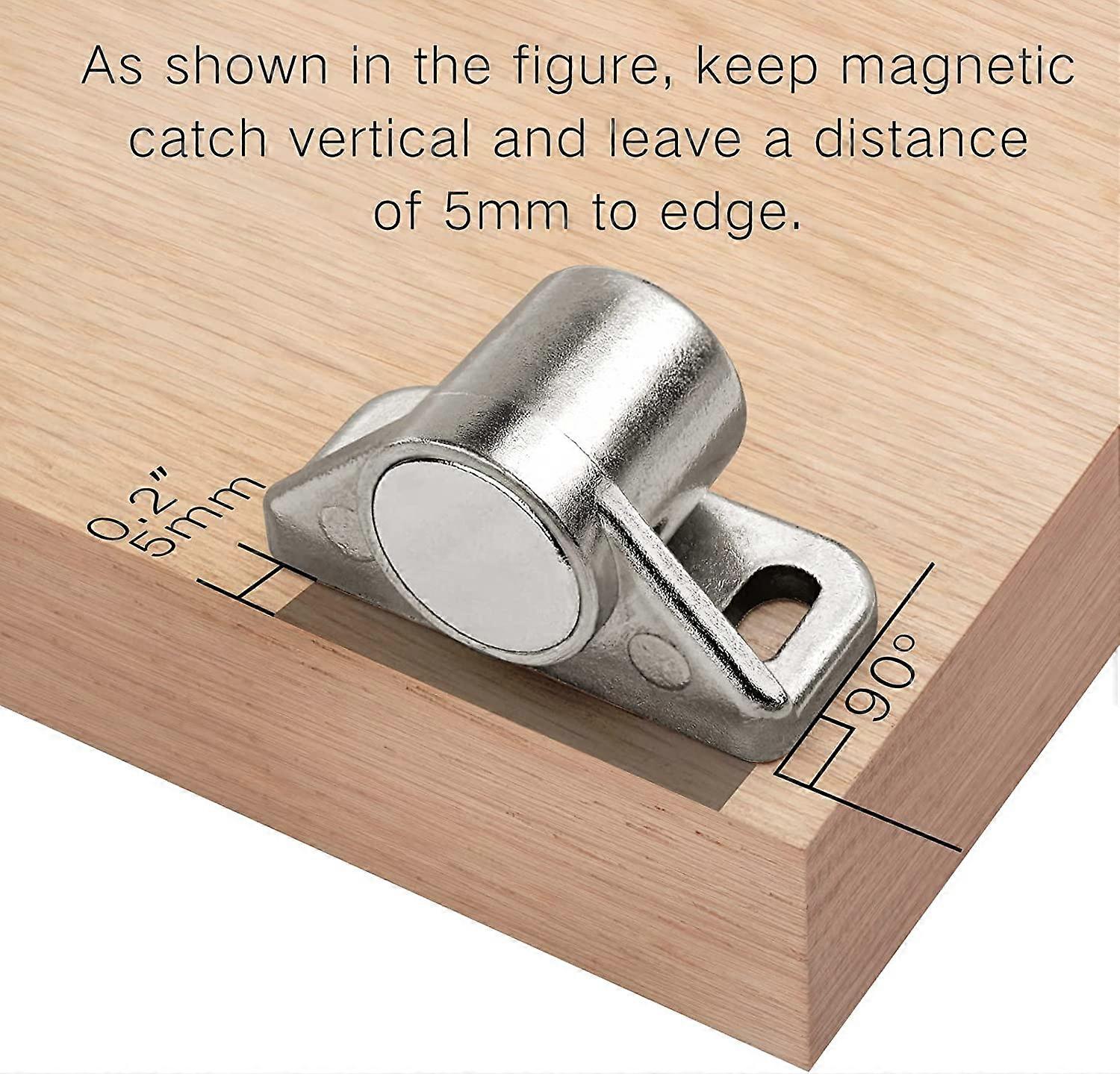 4 Pieces Silver Magnetic Closet Door Catch Magnetic Latches with Screws ...