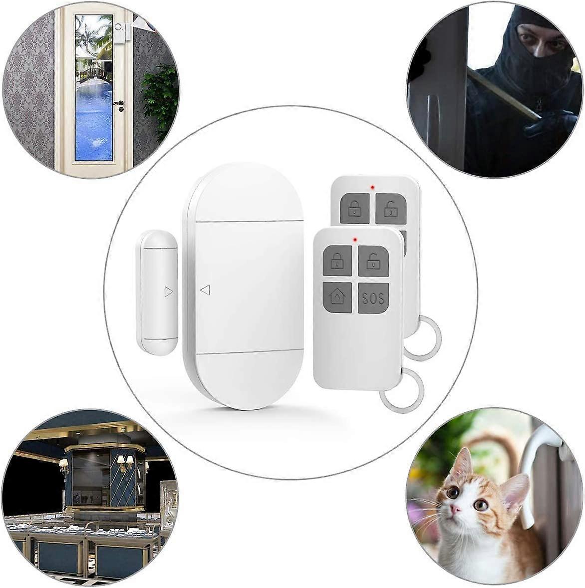 Door and Window Alarm, Alarm with 130dB Siren, 2 Remote Controls, Easy ...