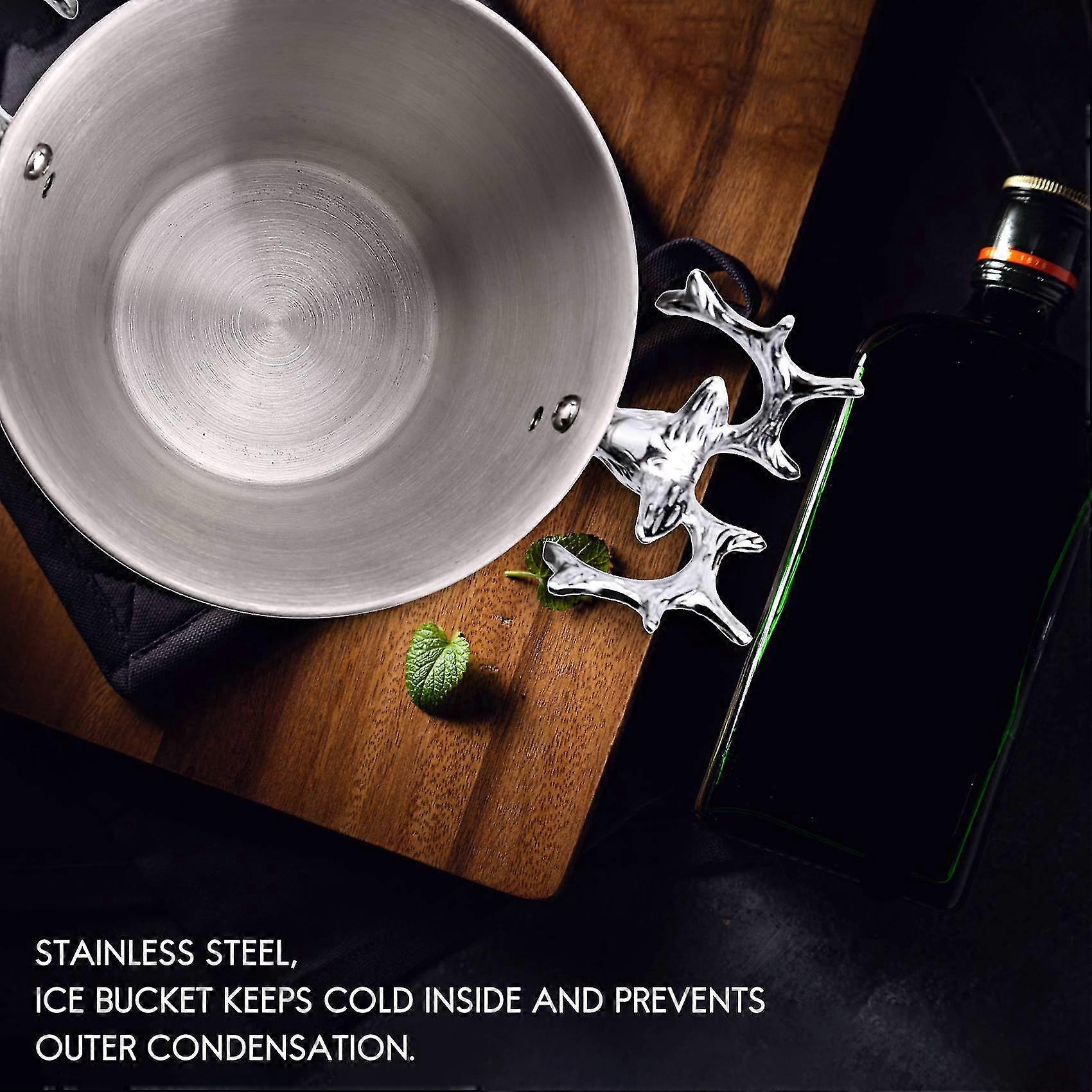 Stainless Steel Ice Buckets,deer Head Handle,insulated Ice Bucket,wine ...