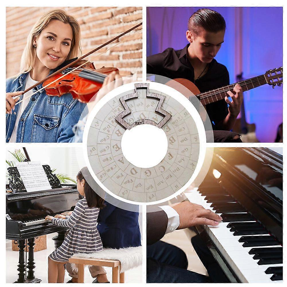 Wooden Melody Tool - Round Circle of Fifths Chord Wheel for Musicians ...