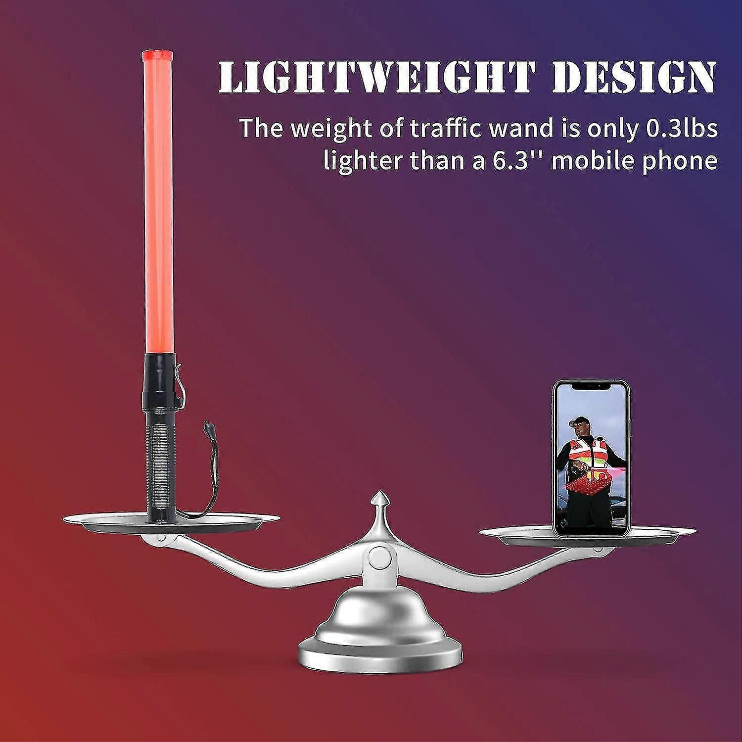 2pack 21inch Signal Traffic Safety Led Light Traffic Wands For Parking ...