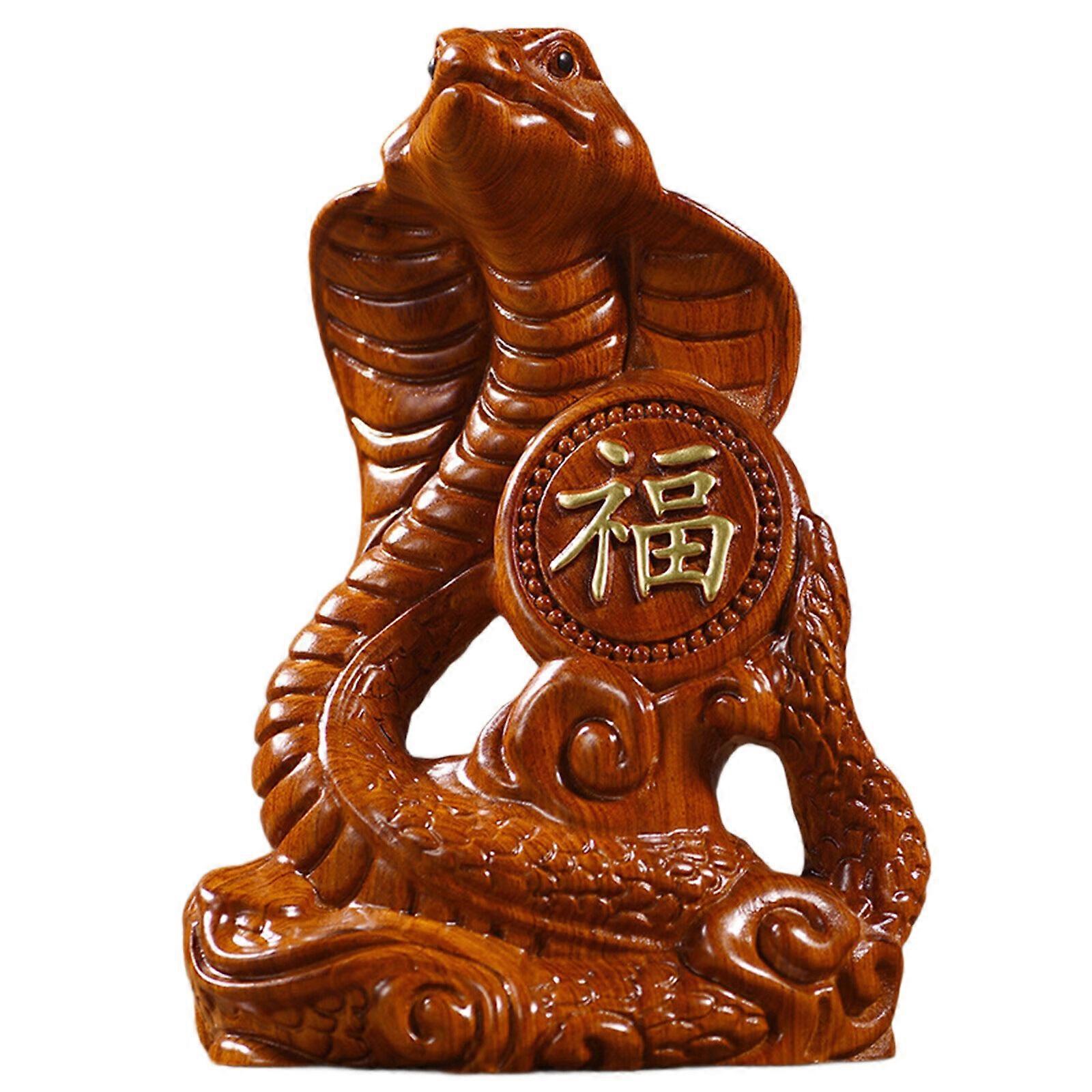 2025 Snake New Years Figurines Statue Handcraft Wooden Snake Decoration ...