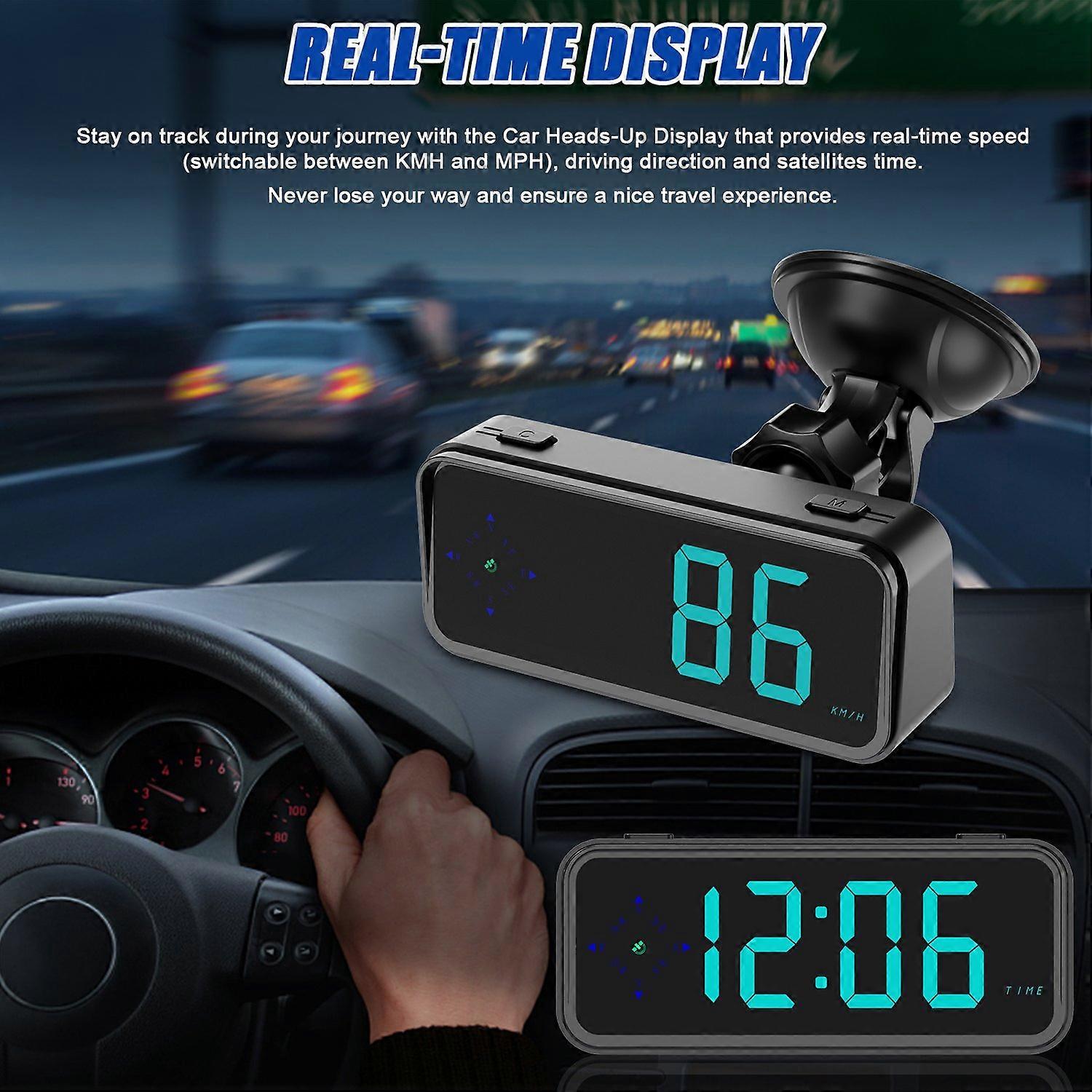 Car Headup Display GPS Digital Speedometer KM/H MPH Switchable with ...