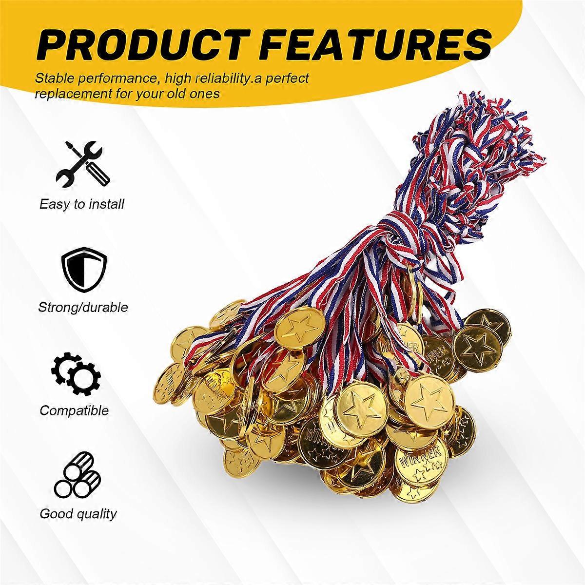 100 Pieces Kids Plastic Winner Medals Gold Winner Award Medals for ...