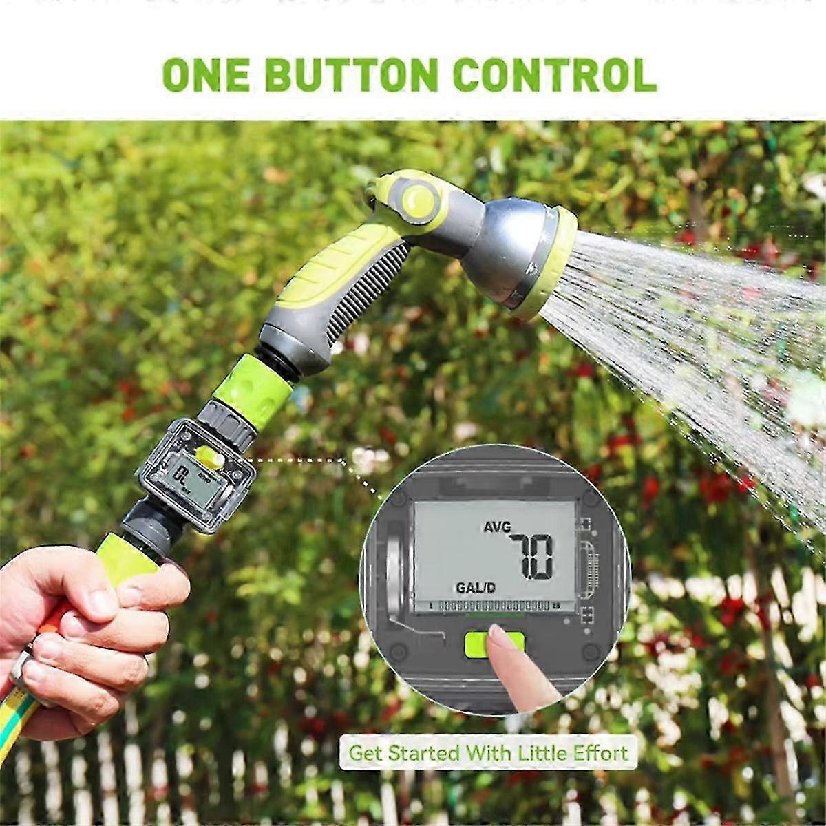 Digital Water Flow Meter IPX6 Outdoor Garden Hose Water Calculate ...