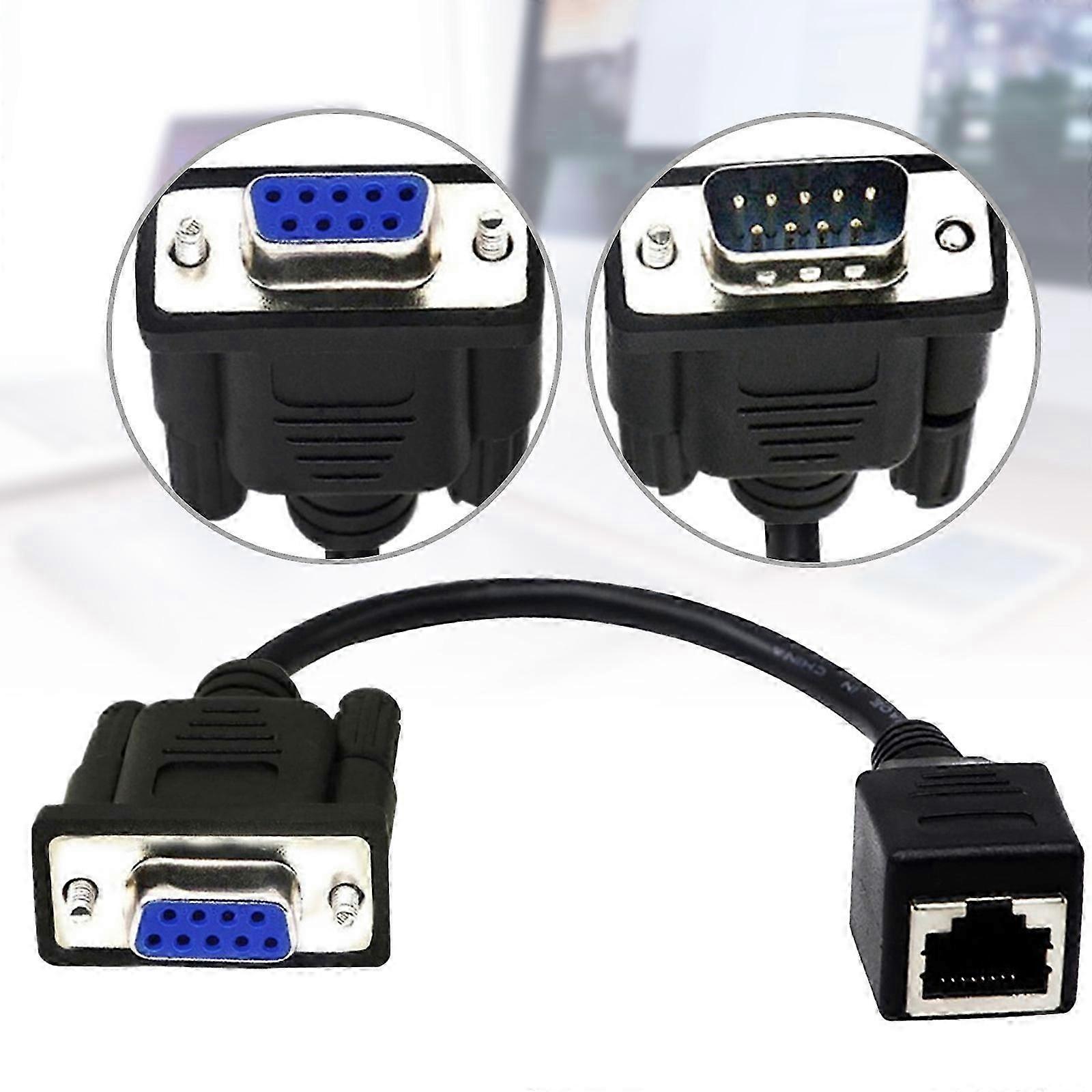 DB9 RS232 to RJ45 Extenders Adapters DB9 9Pin Port Female to RJ45 Cable ...