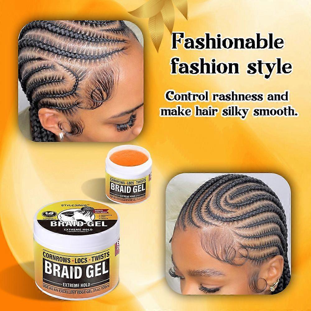 Braid Gel Extreme Hold, High Shine Frizz & Flage-Free Edge Control Tea ...